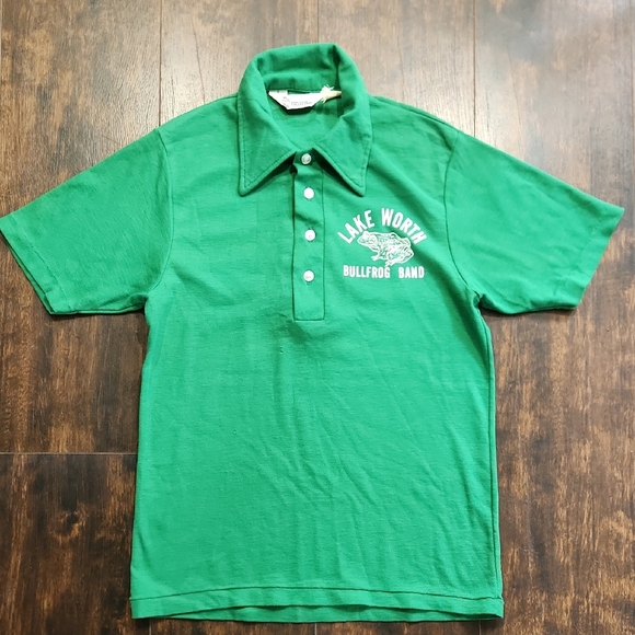 Vintage | Shirts | 8s Lake Worth Bullfrog Band Polo S Vintage Single ...